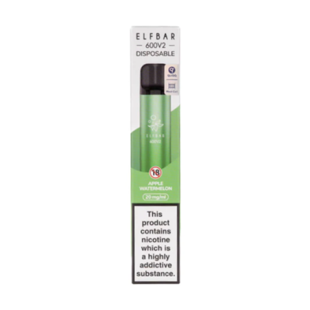 Buy Elf Bar V2 600 Disposable Vape - Apple Watermelon - Elf Bar V2 ...