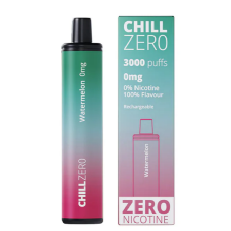 Buy Chill Zero 3000 Puff No Nicotine Disposable Vape - Watermelon ...